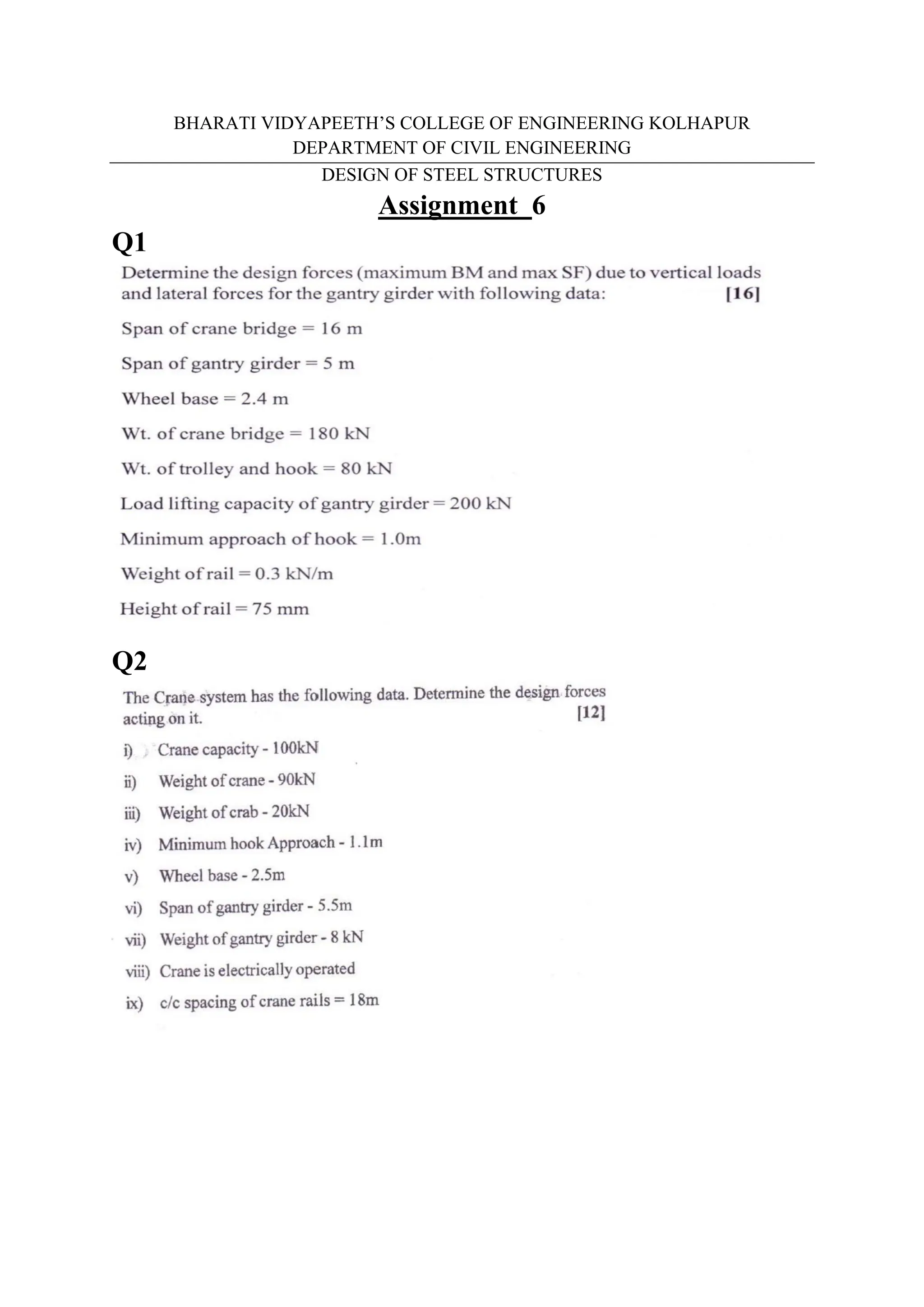Design of steel structure Assignment no 6 | PDF