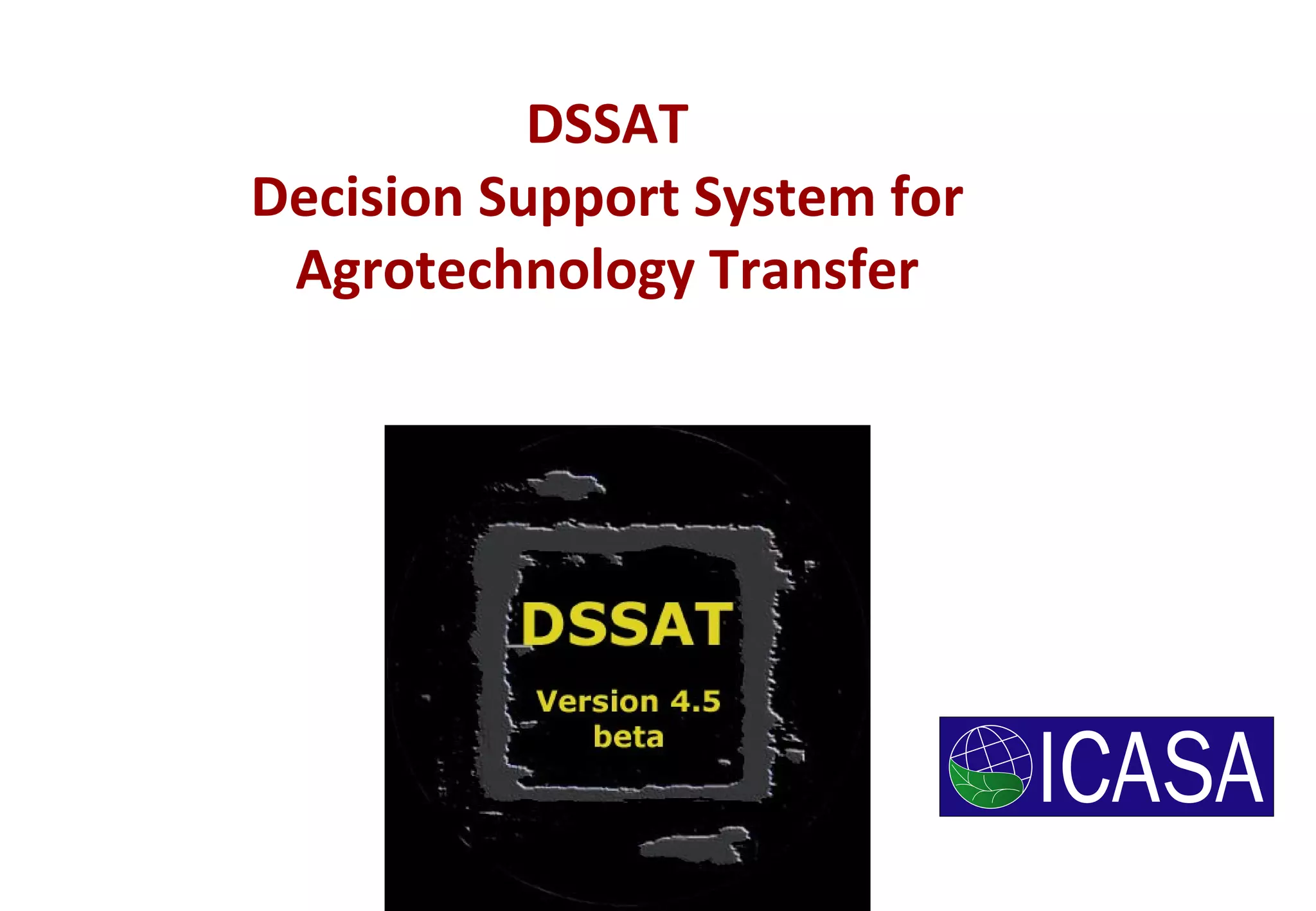 Crop modelling with the DSSAT | PPT