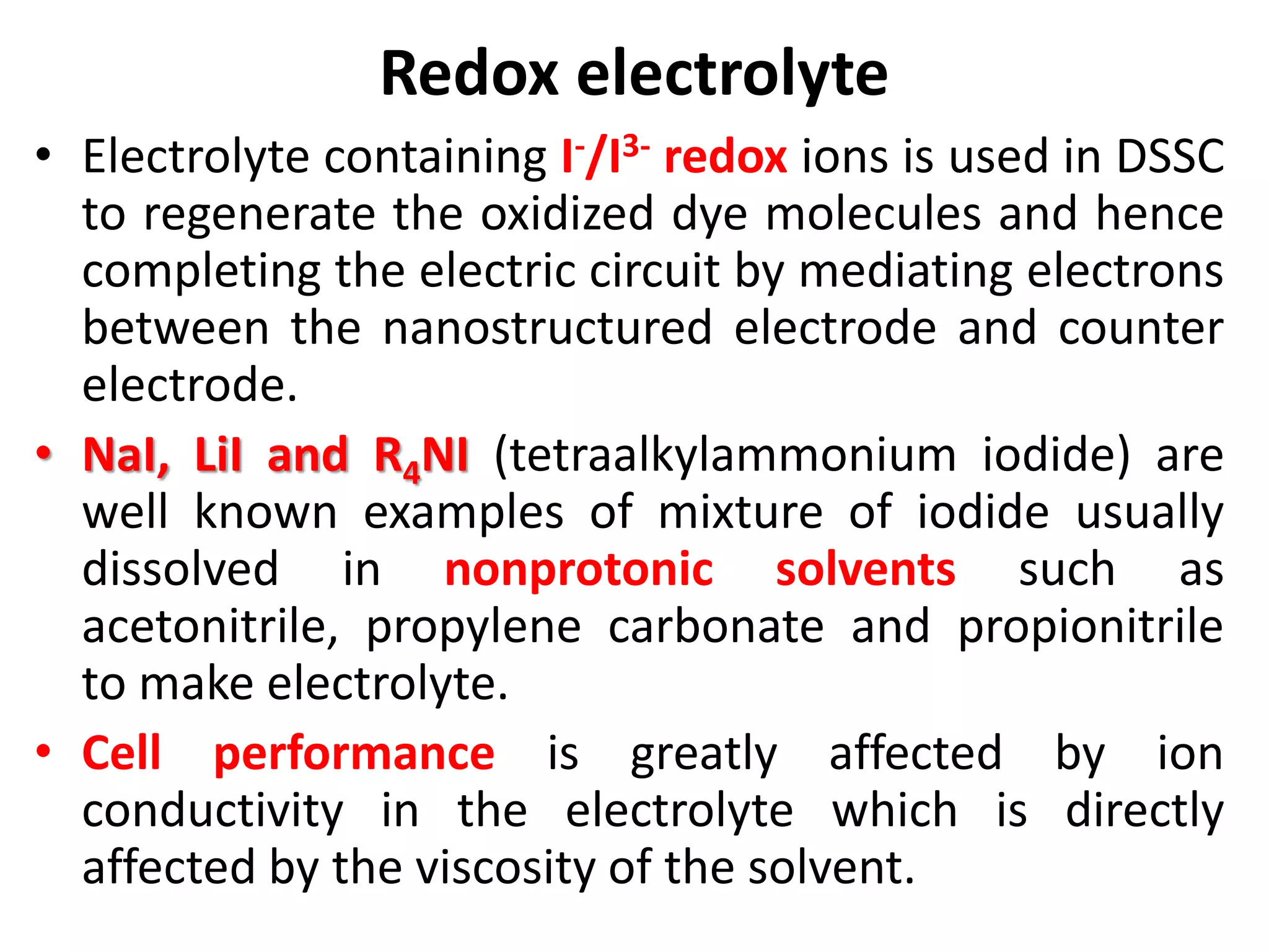 Dye Sensitized Solar cell (DSSC) | PPTX