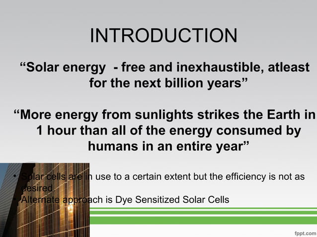 Dye-Sensitized Solar Cells | PPT