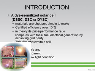 Dye-Sensitized Solar Cells | PPT