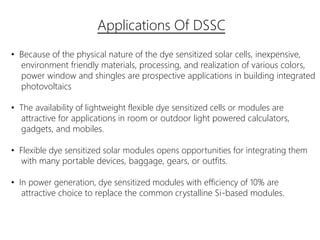 Dssc (Dye sensitized solar cell) | PPTX