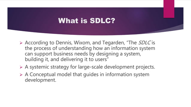 Dss construction: Development Process (SDLC and Prototyping) | PPT