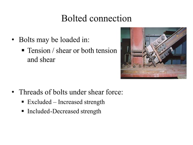 DESIGN OF CONNECTIONS IN STEEL STRUCTURE | PPTX | Auto Parts | Automotive