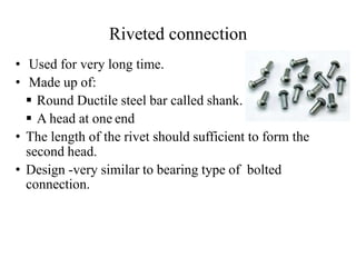 DESIGN OF CONNECTIONS IN STEEL STRUCTURE | PPTX