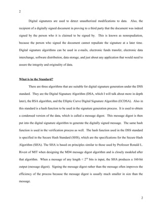 Dss digital signature standard and dsa algorithm | PDF