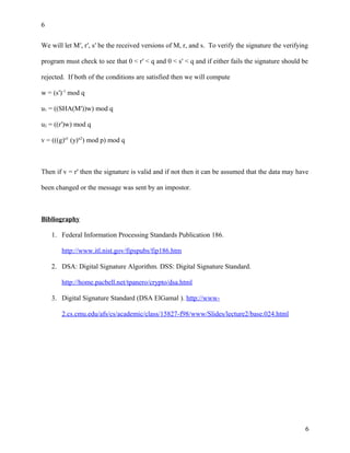 Dss digital signature standard and dsa algorithm | PDF