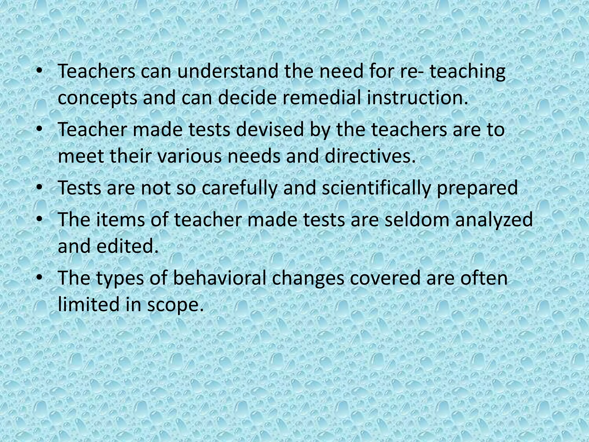 teacher made test Vs standardized test | PPTX
