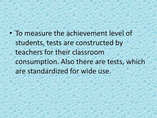 teacher made test Vs standardized test | PPTX