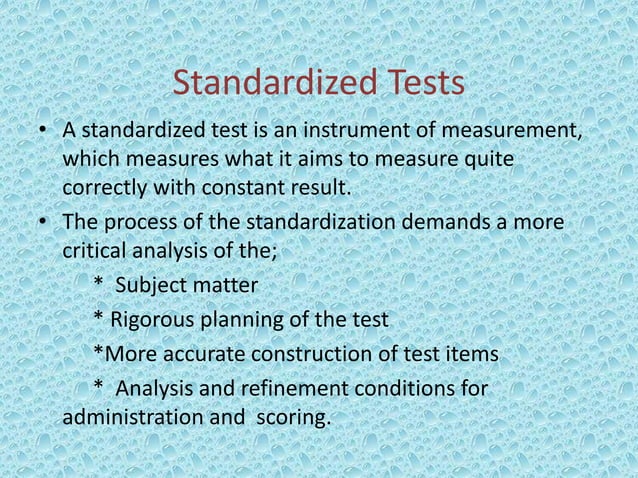 teacher made test Vs standardized test | PPTX