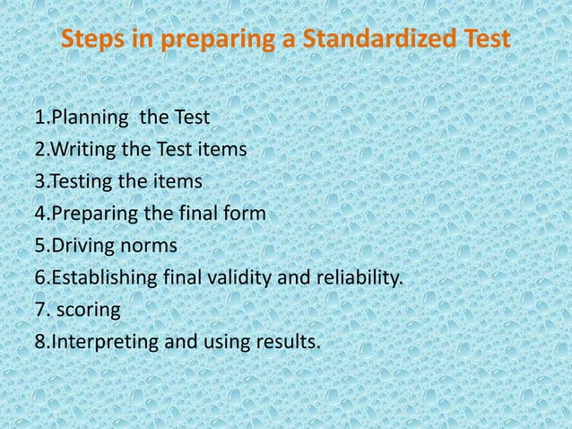 teacher made test Vs standardized test | PPTX