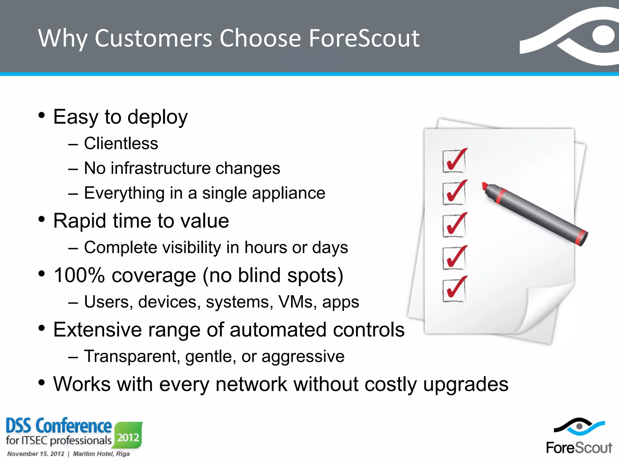 DSS ITSEC Conference 2012 - Forescout NAC #1 | PDF