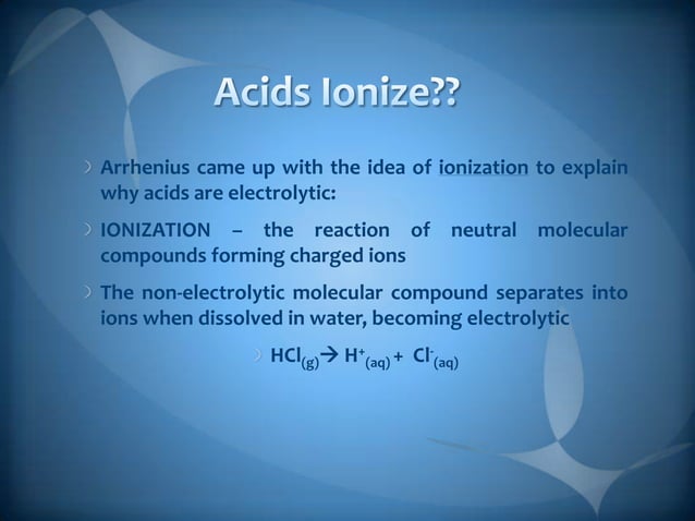Dssociation vs ionization.ppt | Chemistry | Science