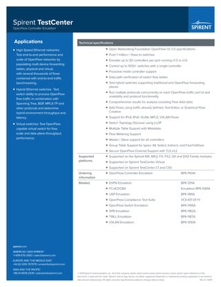Spirent TestCenter OpenFlow Controller Emulation | PDF