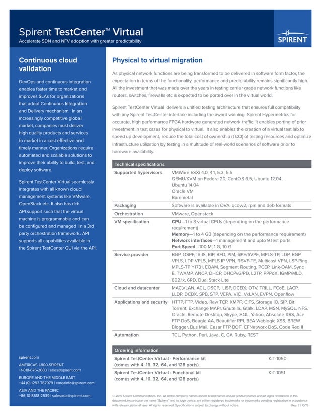 Spirent TestCenter Virtual | PDF