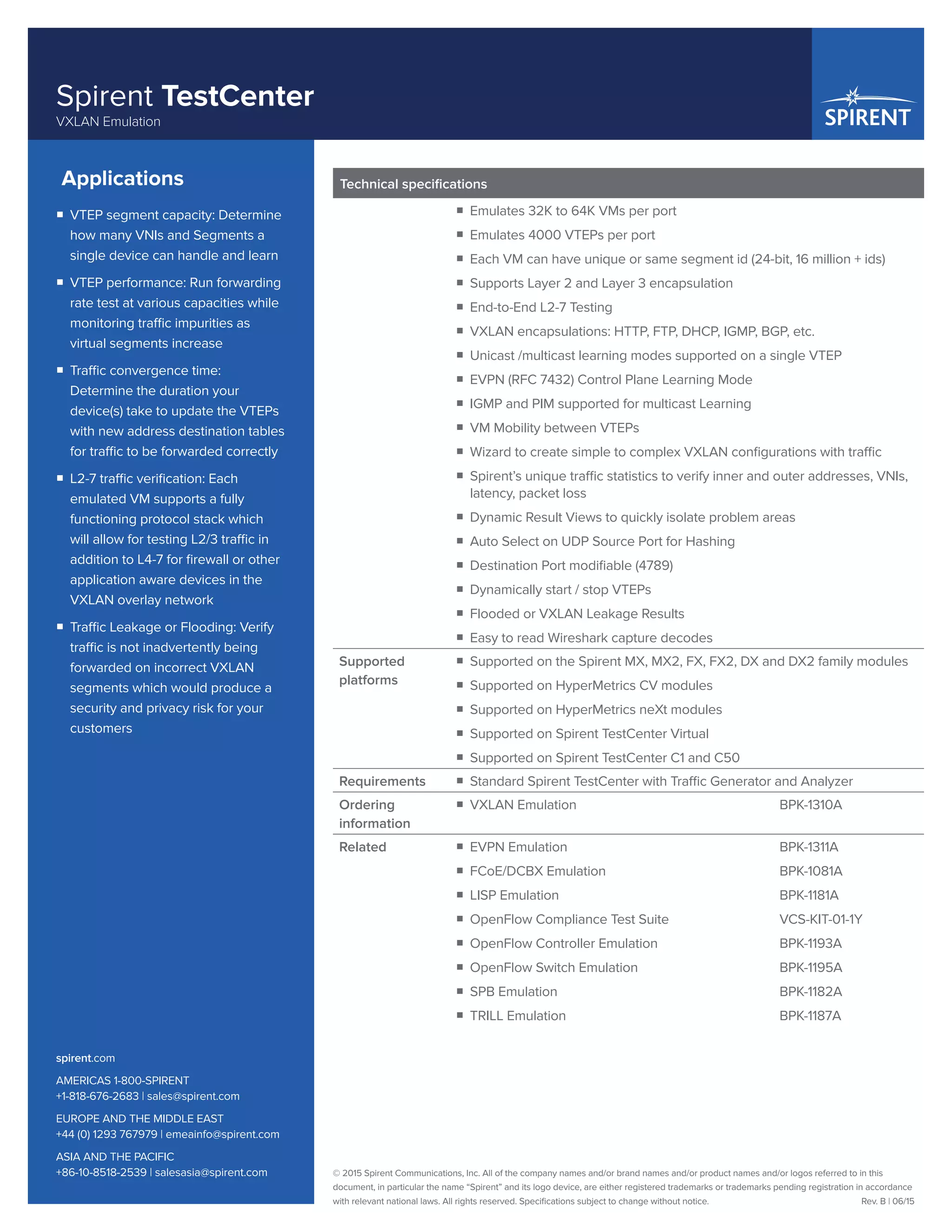 Spirent TestCenter VxLAN Emulation | PDF