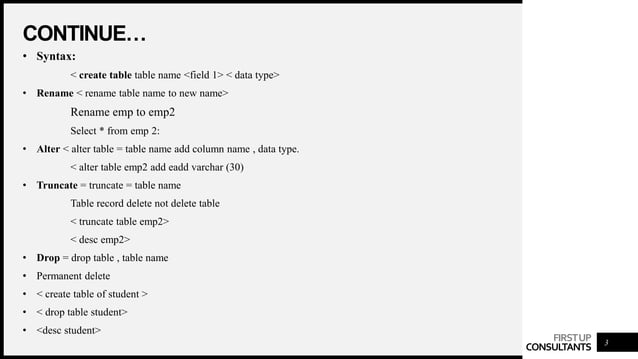 Sql Structure And Parts Pptx