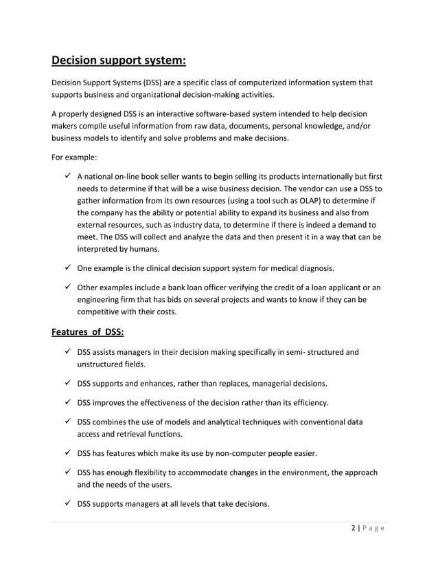 Decision support systems | PDF