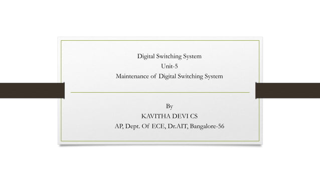 Digital Switching Systems | PPT