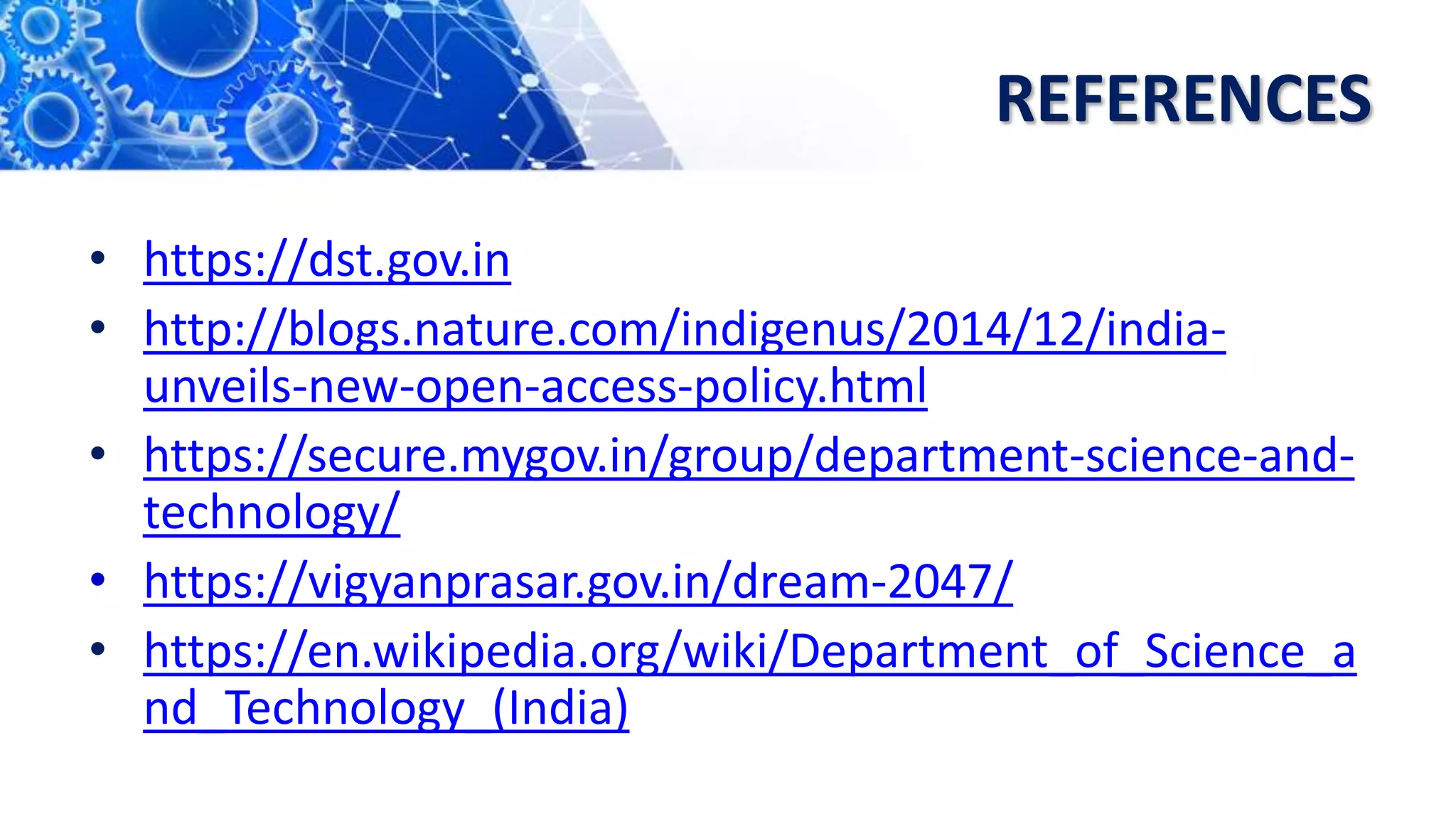 Department of Science and Technology(DST) | PPTX