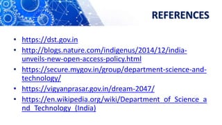 Department of Science and Technology(DST) | PPTX