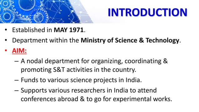 Department of Science and Technology(DST) | PPTX