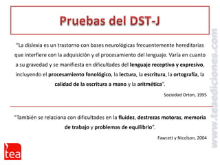 DST-J.pdf ficha tecnica de test para detección de dislexia | PDF