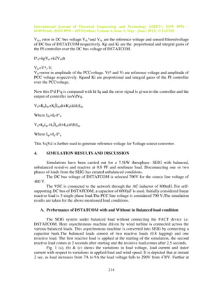 Dstatcom based voltage regulator for wind turbine driven self excited indu | PDF