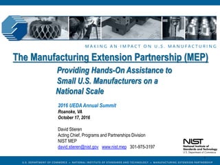 Annual Summit 2016: The Manufacturing Extension Partnership (MEP ...