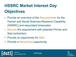 Dstl Human and Social Sciences Research Industry Day Presentation | PDF ...