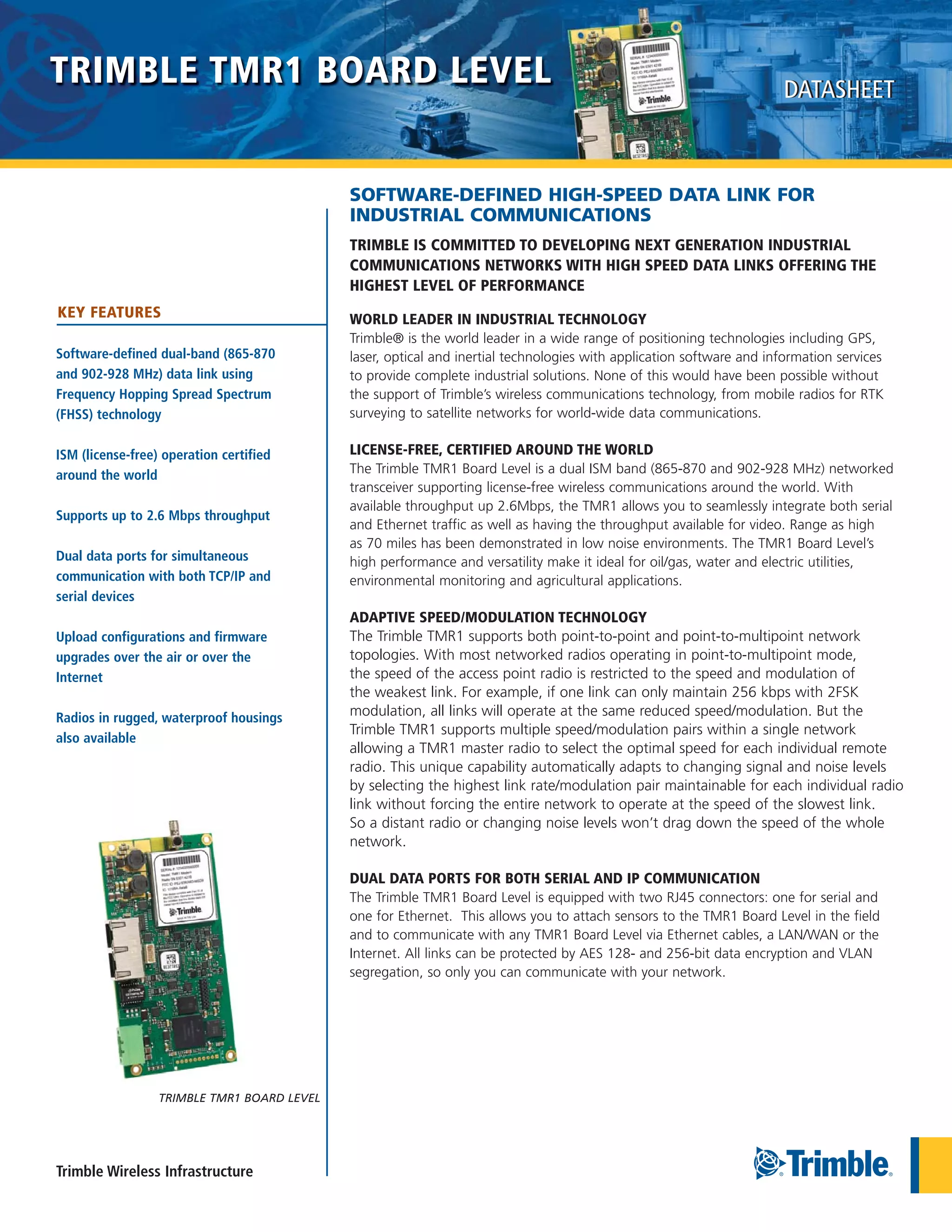 High Speed Long Range SCADA Radio Modem TMR1 - OEM | PDF