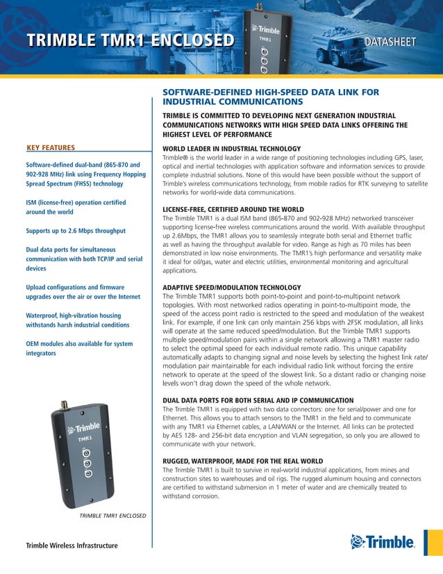 High Speed Long Range Wireless Scada Radio Modem Tmr1 Ip67 Enclosure 