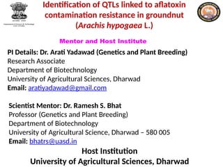 DST project presentation on Breeding for Aflatoxin resistance.pptx