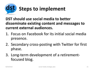 Social Media Plan for State Treasury | PPT
