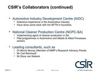 Dst tap programme 2010 05-20 csir | PPT