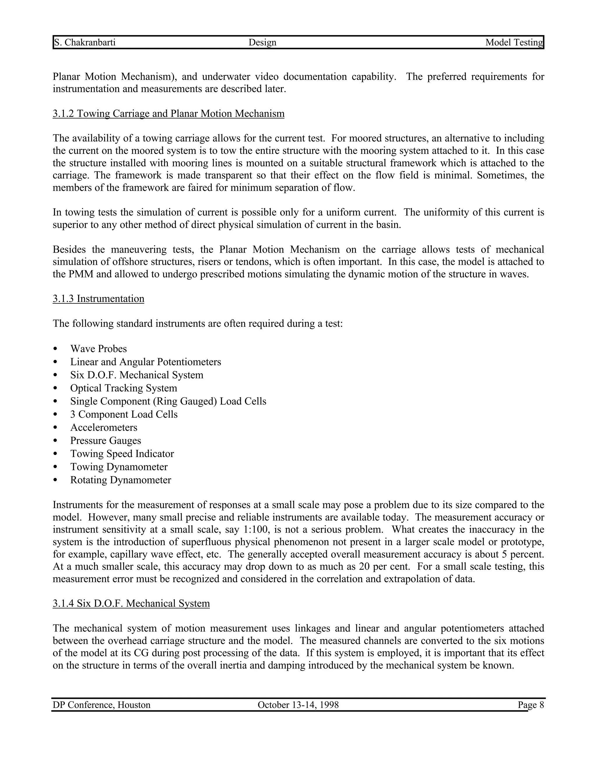 Physical Model Testing of Floating Offshore Structures | PDF