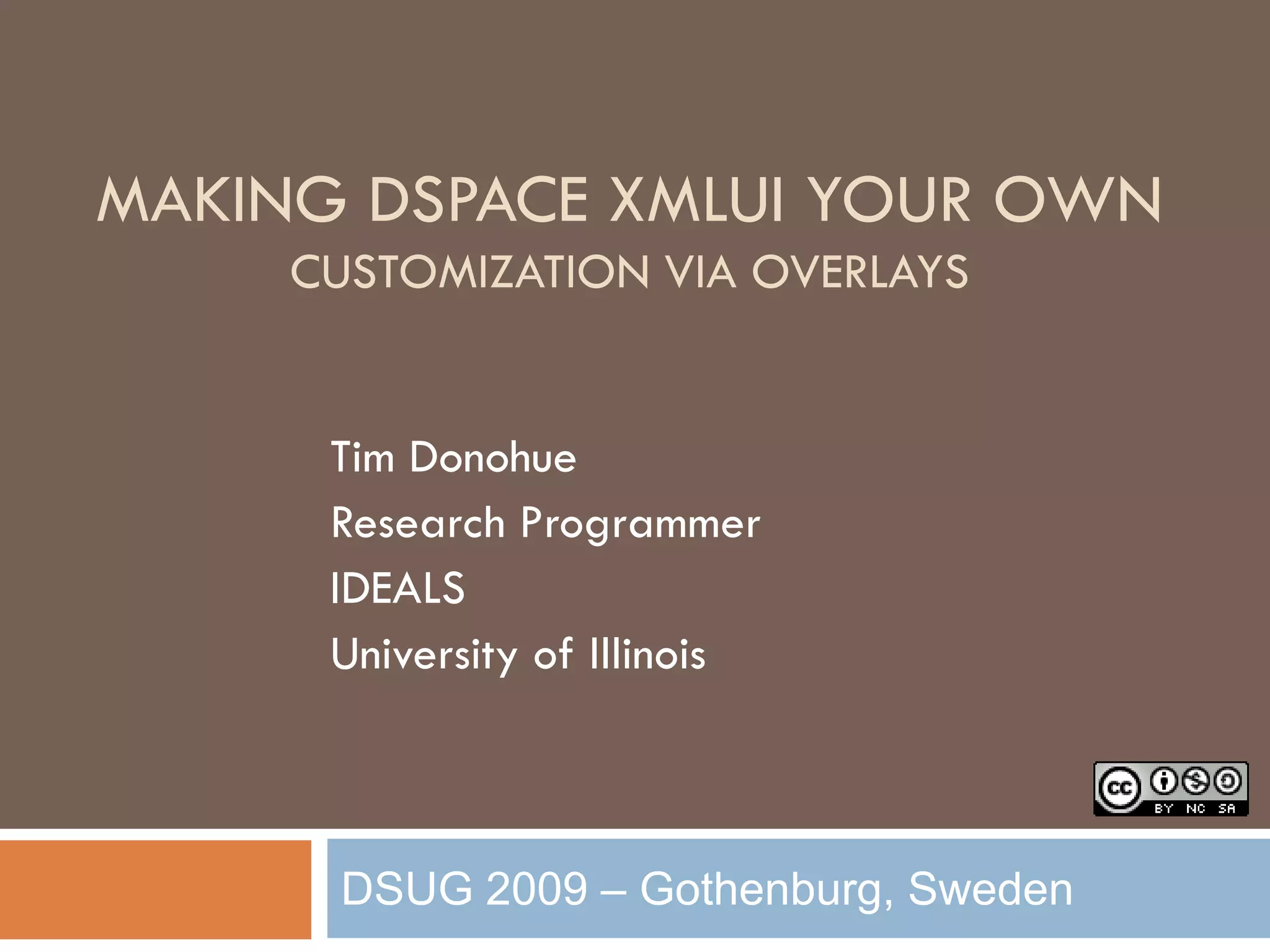Making DSpace XMLUI Your Own | PDF
