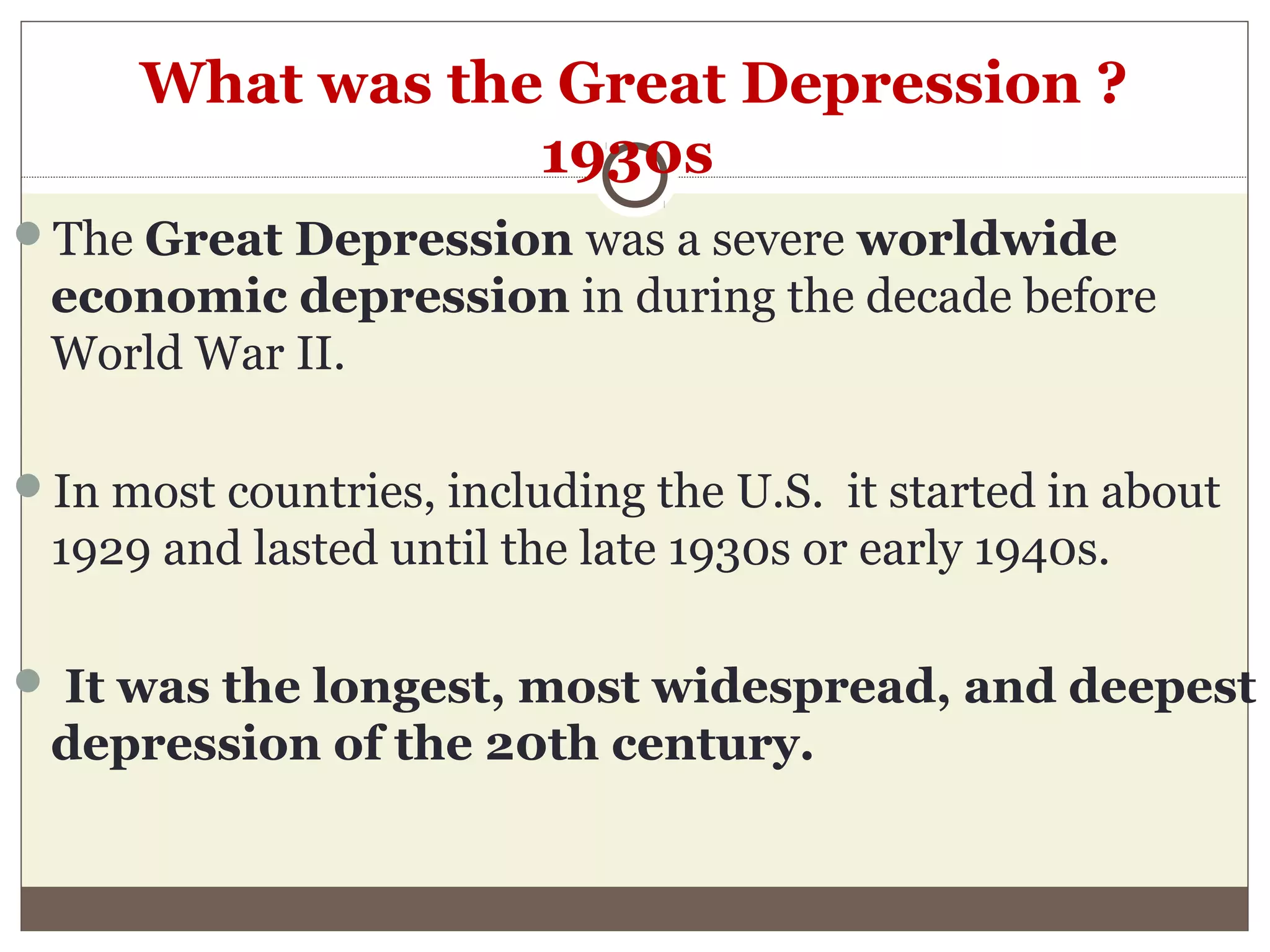 The Great Depression | PPT