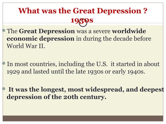 The Great Depression | PPT