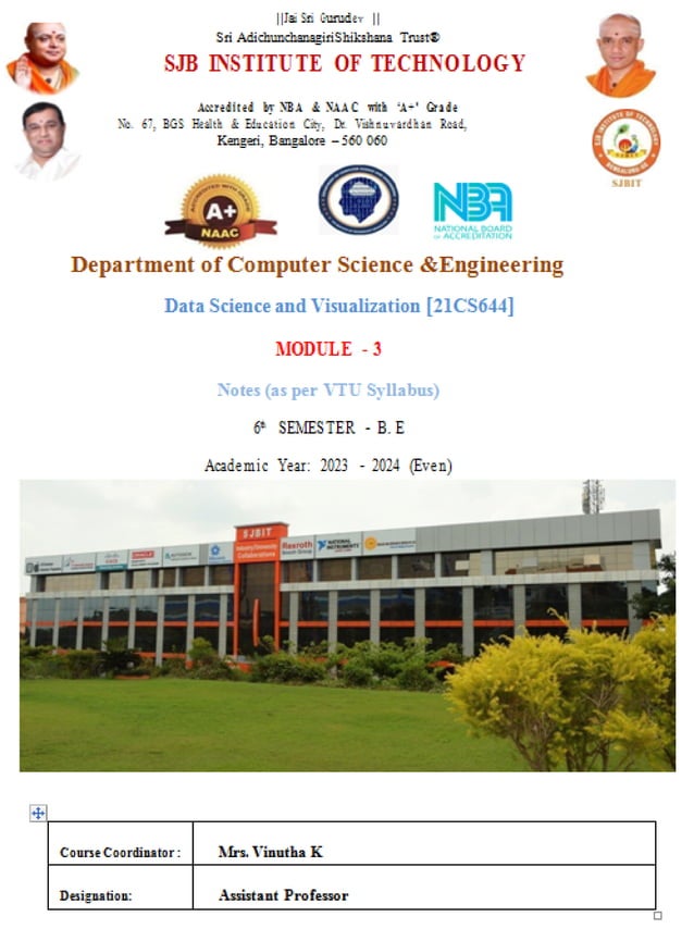 Data science and visualization MODULE 3 FG&FS | PDF