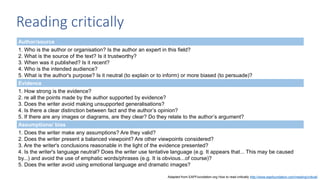DSWBL Week 1: Using evidence in writing | PPTX