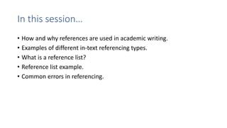 Week 2: Referencing | PPTX