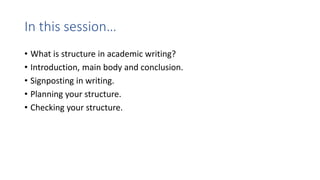 Week 5: Structure in writing | PPT