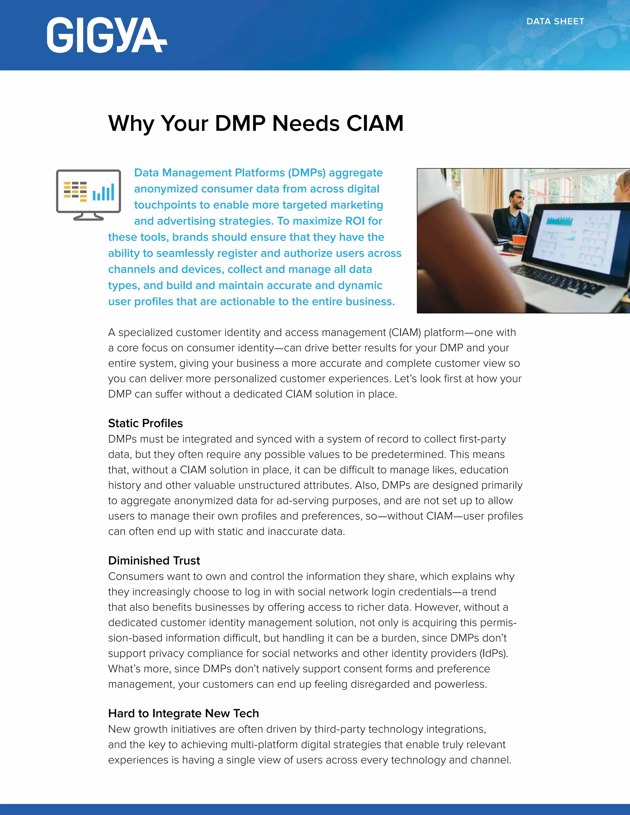Data Sheet: Why Your DMP Needs CIAM | PDF