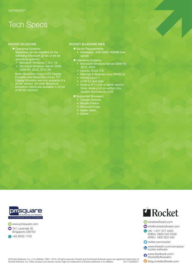 Rocket BlueZone Datasheet | PDF