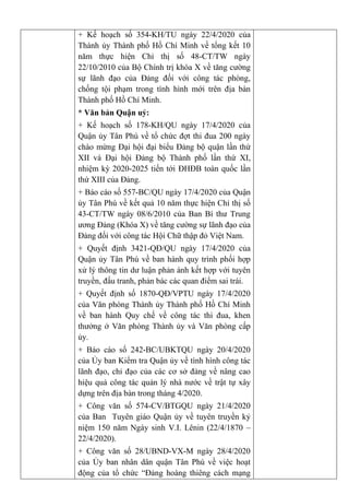 Ctrinh sinh hoat T5-2020 | PDF