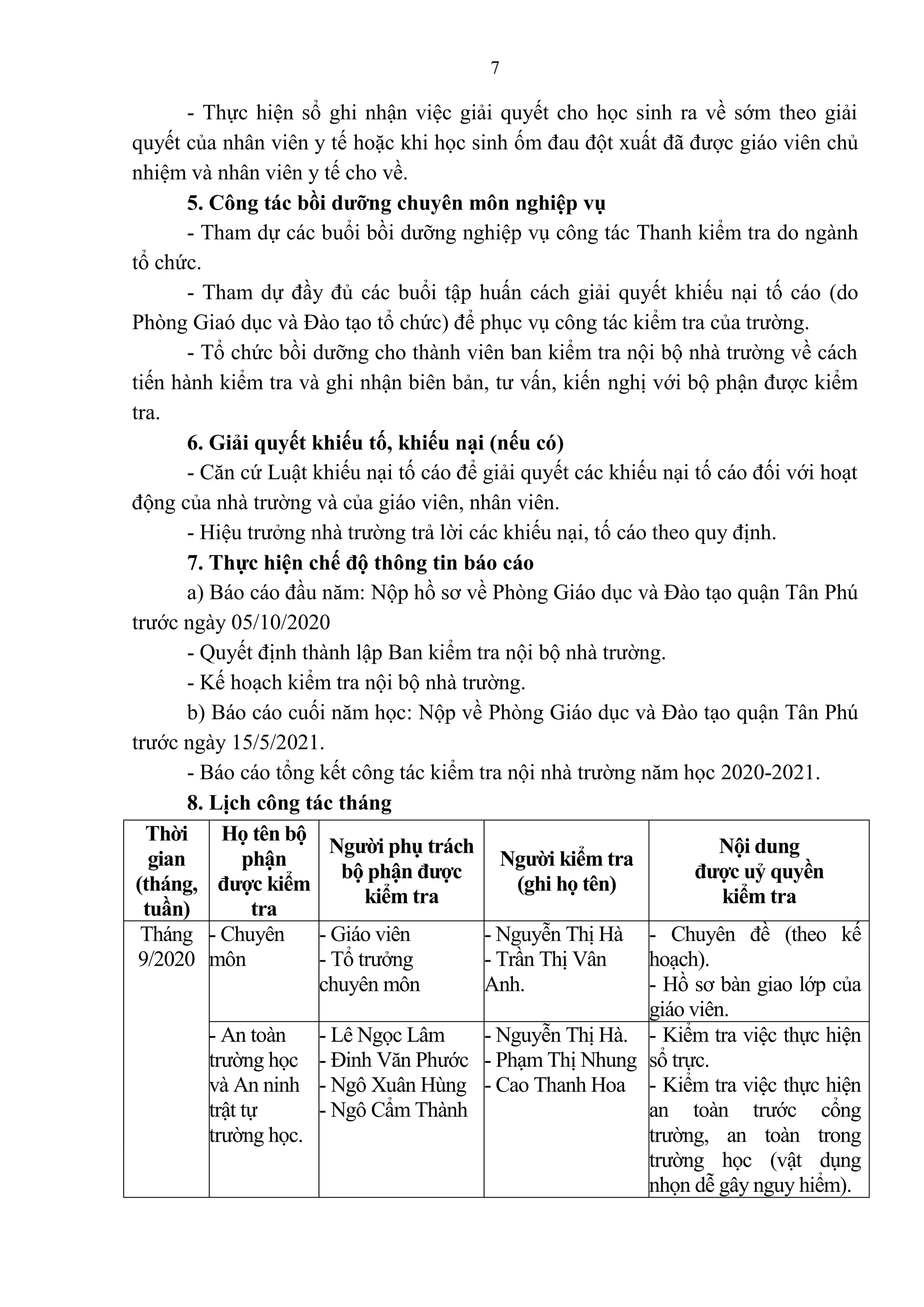 KH kiem tra noi bo-20-21 | PDF