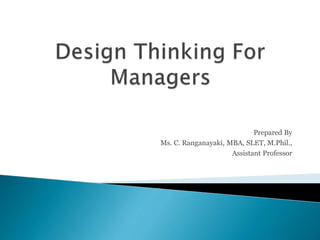 Design Thinking for Managers - Presentation | PPTX