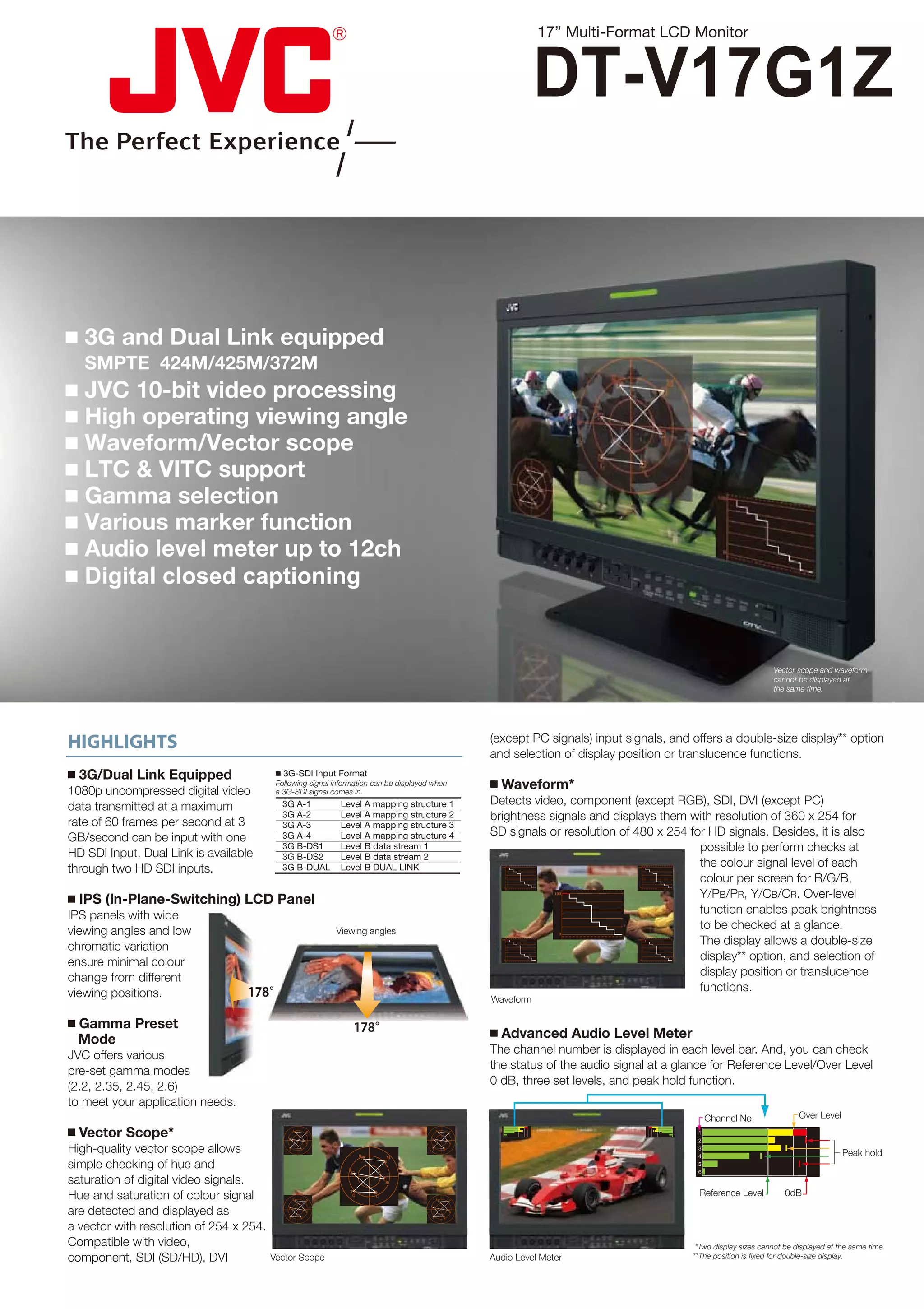 JVC DT-V17G1 Monitor Brochure | PDF | Digital Audio | Computer Software ...