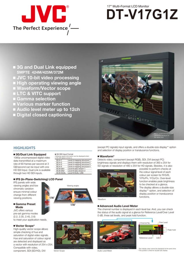 JVC DT-V17G1 Monitor Brochure | PDF | Digital Audio | Computer Software ...